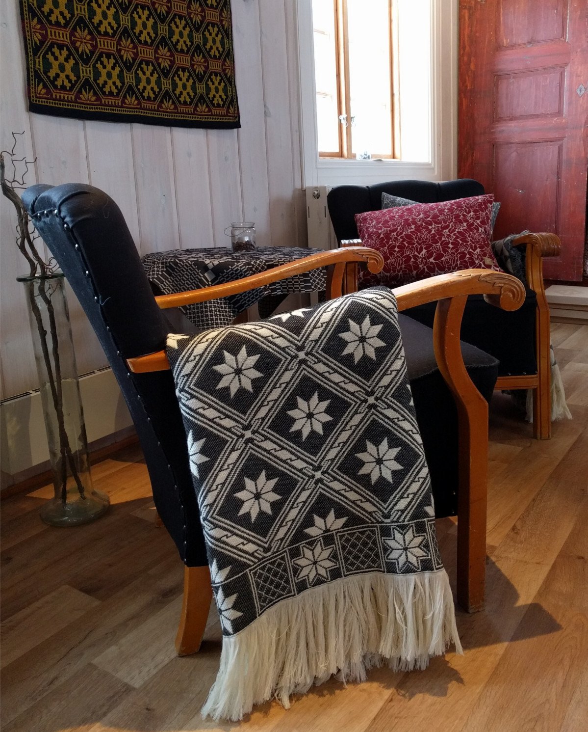 Pledd - Åttebladrose - Pledd og Puter - GRINAKERVEV